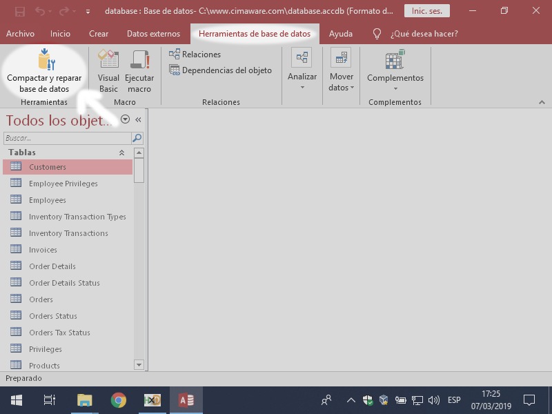 Cómo reparar usando “Compactar y reparar” en MS Access | ACCDB Crash Help